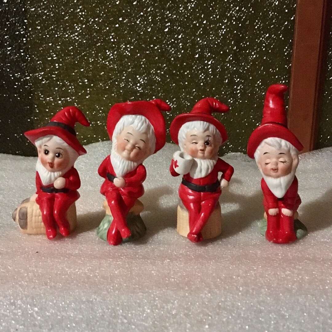 Vintage Set of St. Patrick’s Day Red Leprechauns Gnomes Napping on ...
