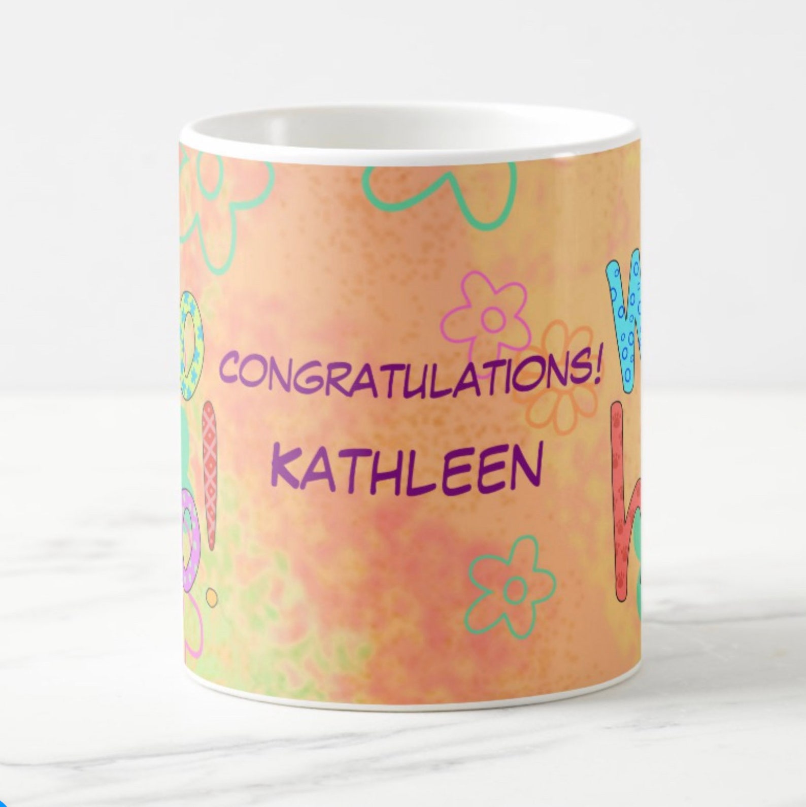 Woohoo Congratulations Name Personalized Custom Words Whimsy Multicolor ...