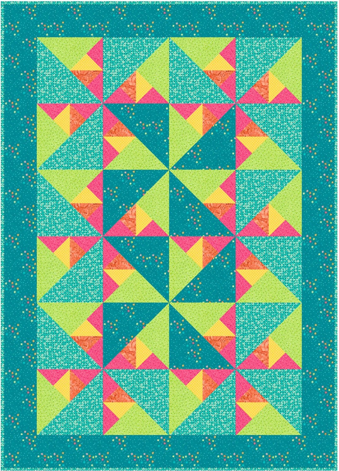 Whirlwind Quilt Pattern Made With Triangles - INSTANT DOWNLOAD - Etsy