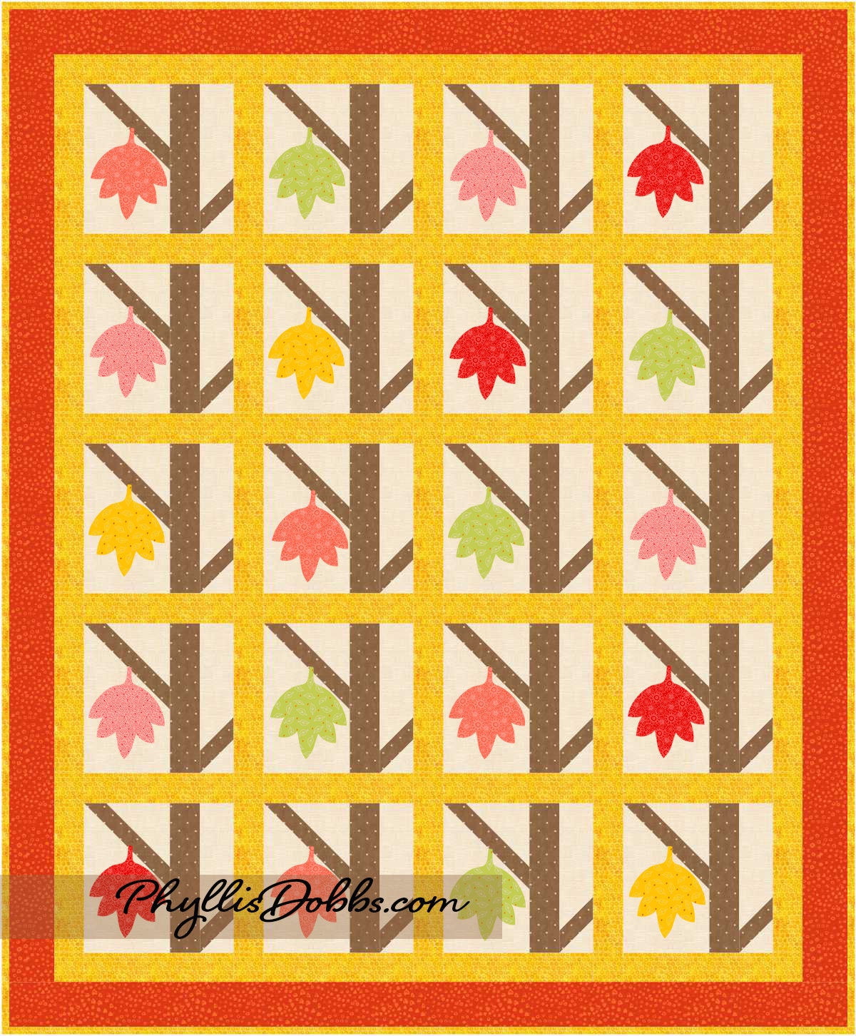 Seasons of Fall, Applique Falling Leaves. Fall, Pieced Tree Branches ...