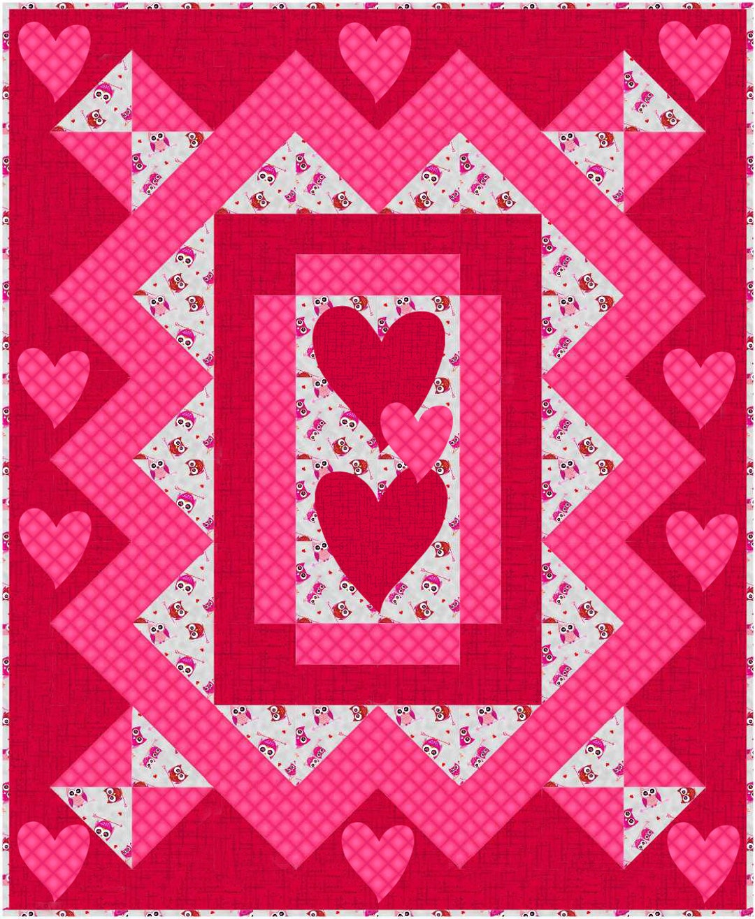 Valentine Love Quilt Pattern, Also for a Wedding or Anniversary Quilt ...