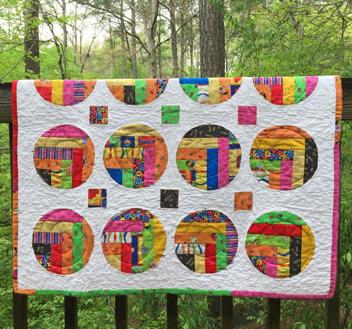 Round Log Cabin Scrap Quilt Pattern, Circle Blocks, Applique Blocks ...
