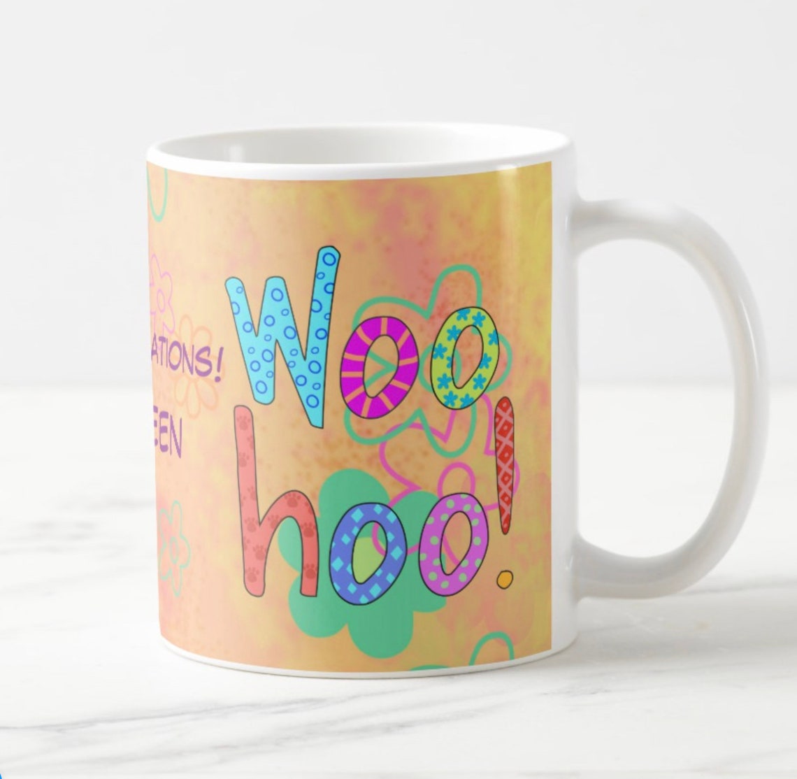 Woohoo Congratulations Name Personalized Custom Words Whimsy Multicolor ...