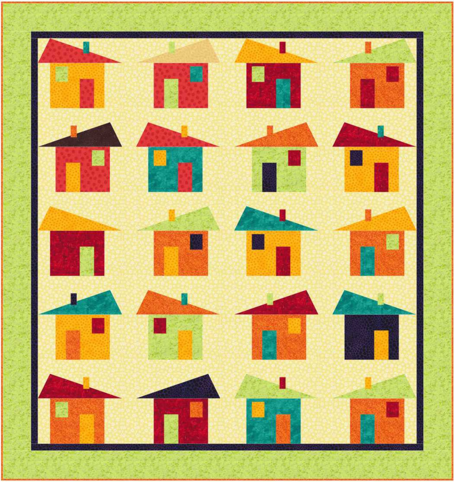 Tipsy School House Quilt Pattern - INSTANT DOWNLOAD - Etsy