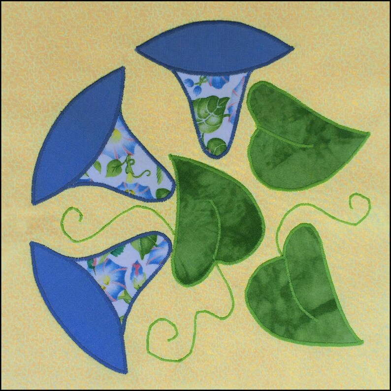 Good Morning Glory Applique Quilt Block Pattern- INSTANT DOWNLOAD - Etsy