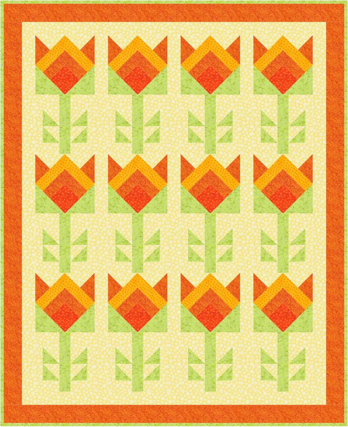 Flowers for Summer Quilt Pattern, Pieced Patchwork Blocks, Flower ...