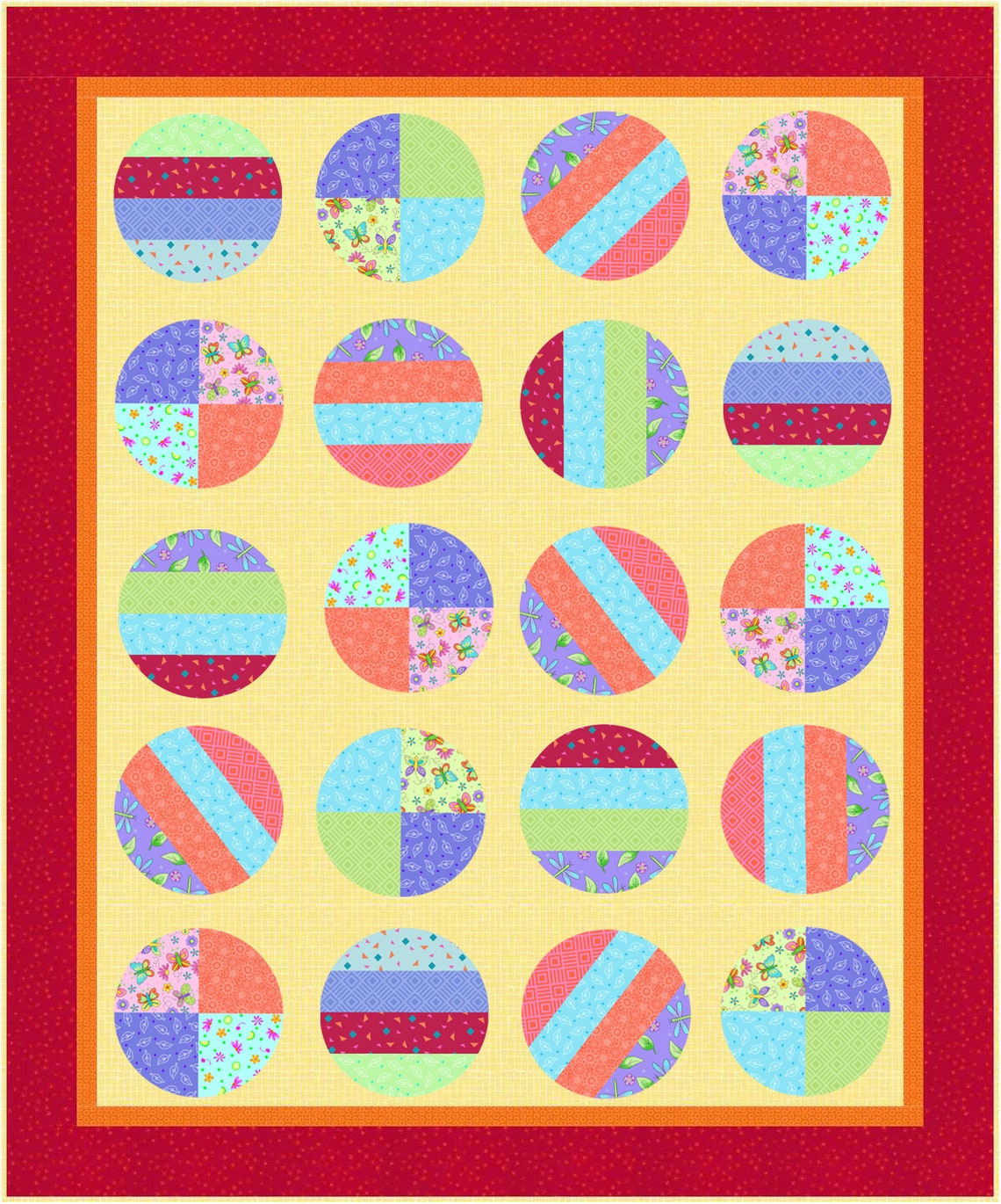 Round and Round Quilt Pattern, Round Applique, Pieced Appliquéd Circles ...