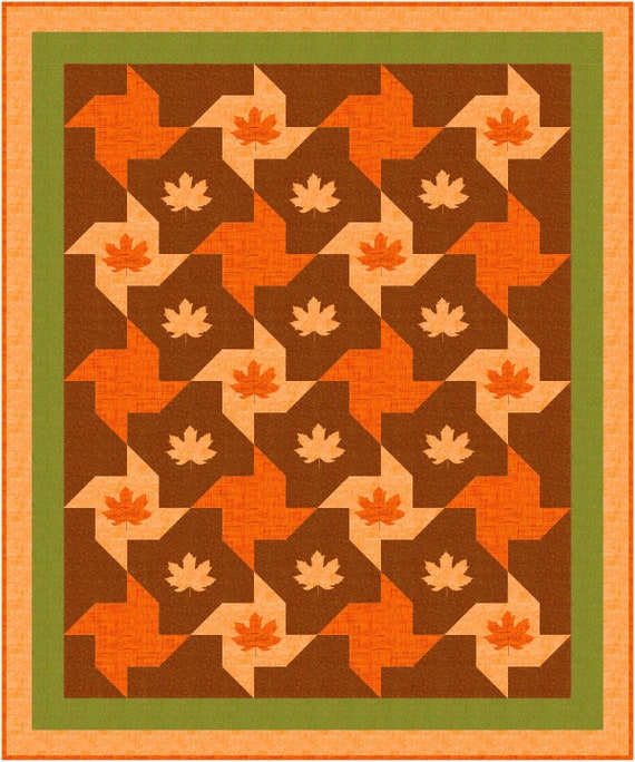 Applique Leaf Quilt Block Pattern Maple Valley Quilt Pattern PDF