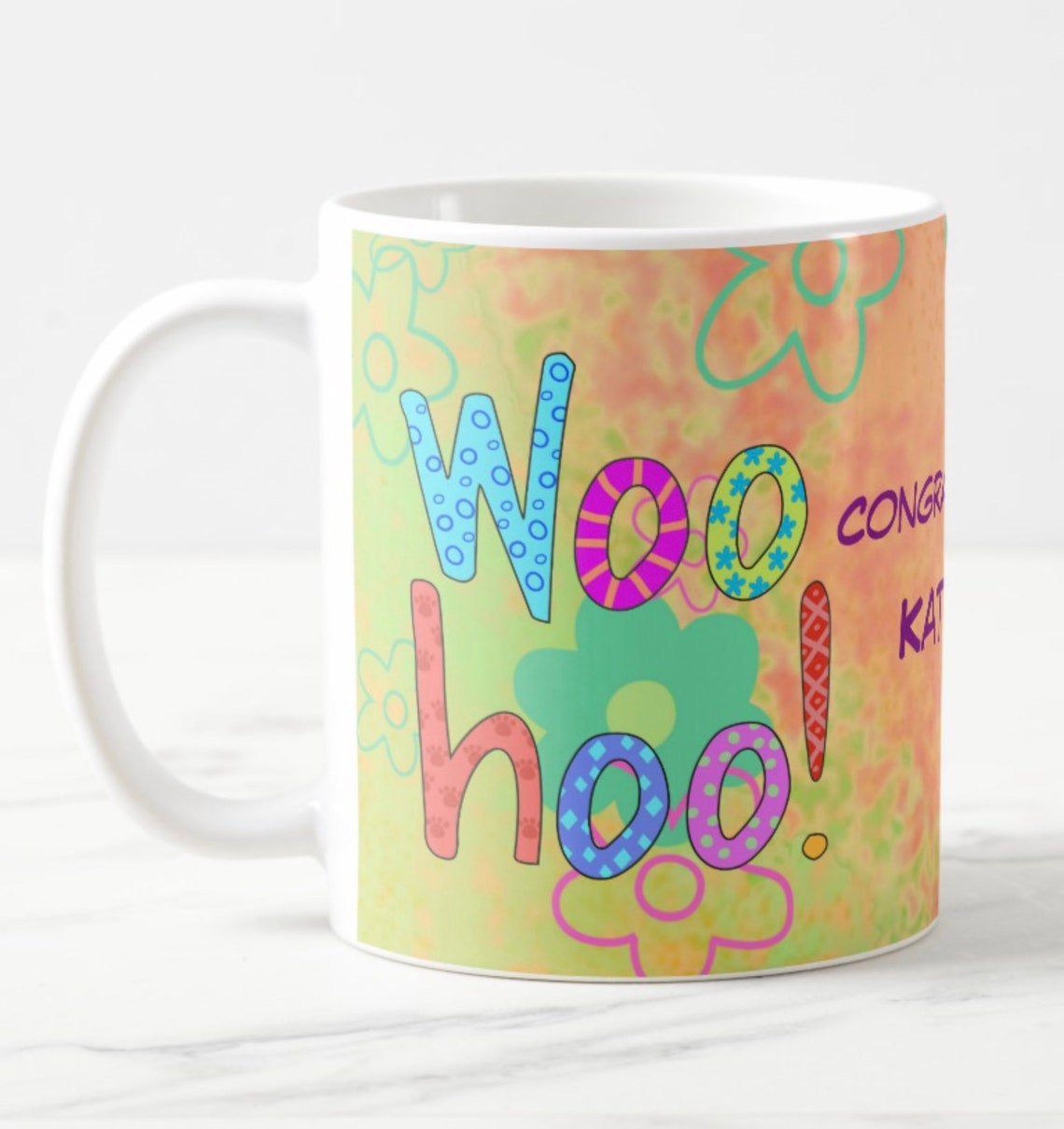 Woohoo Congratulations Name Personalized Custom Words Whimsy Multicolor ...