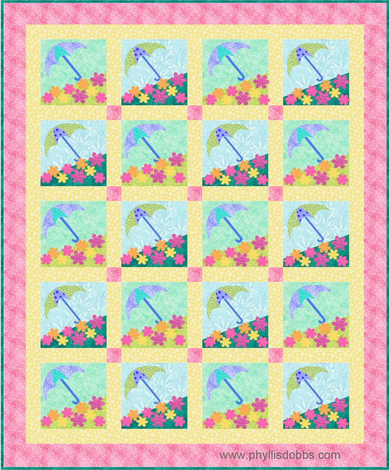 Spring Showers May Flowers Quilt Pattern - Etsy
