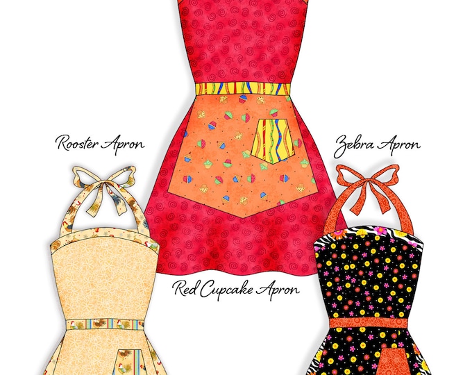 Retro Apron Pattern Full Apron With Two Skirts, Pocket, Ruched Top ...