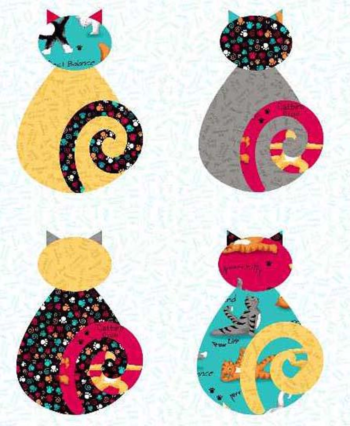 Kitty Cat Gallery Appliqué Quilt Pattern - INSTANT DOWNLOAD - Etsy