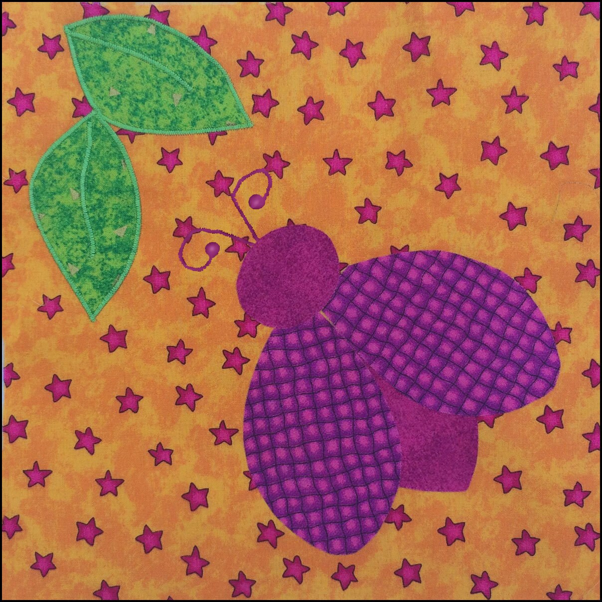 Garden Ladybug Applique Quilt Block Pattern, Fused Applique - INSTANT ...