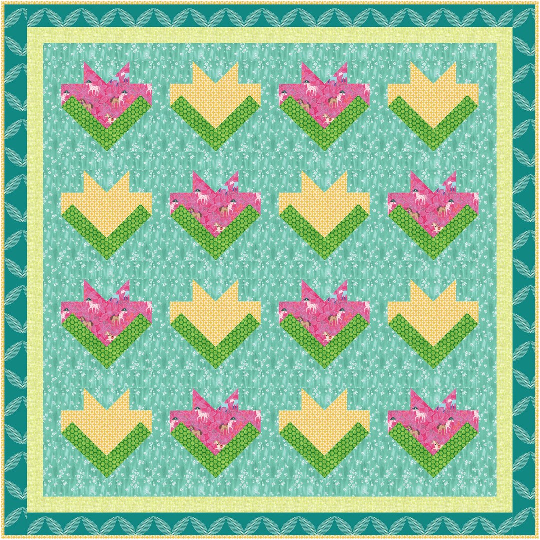 Floral Medley Quilt Pattern, Pieced Flower Quilt for Spring and Summer ...