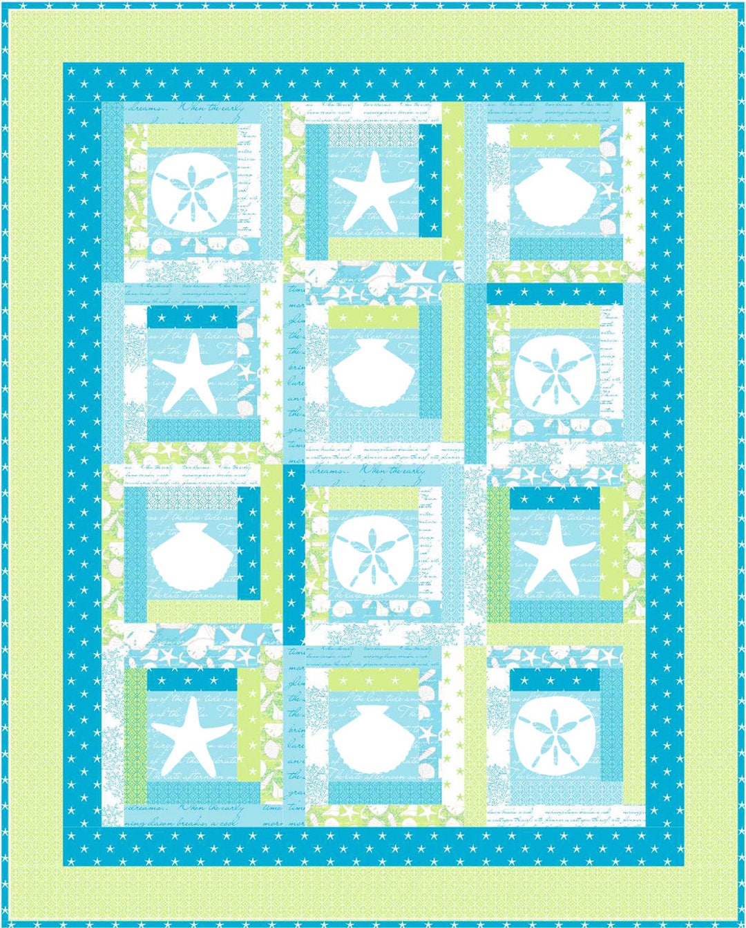 By the Sea Coastal Sea Shells Quilt Pattern - INSTANT DOWNLOAD - Etsy