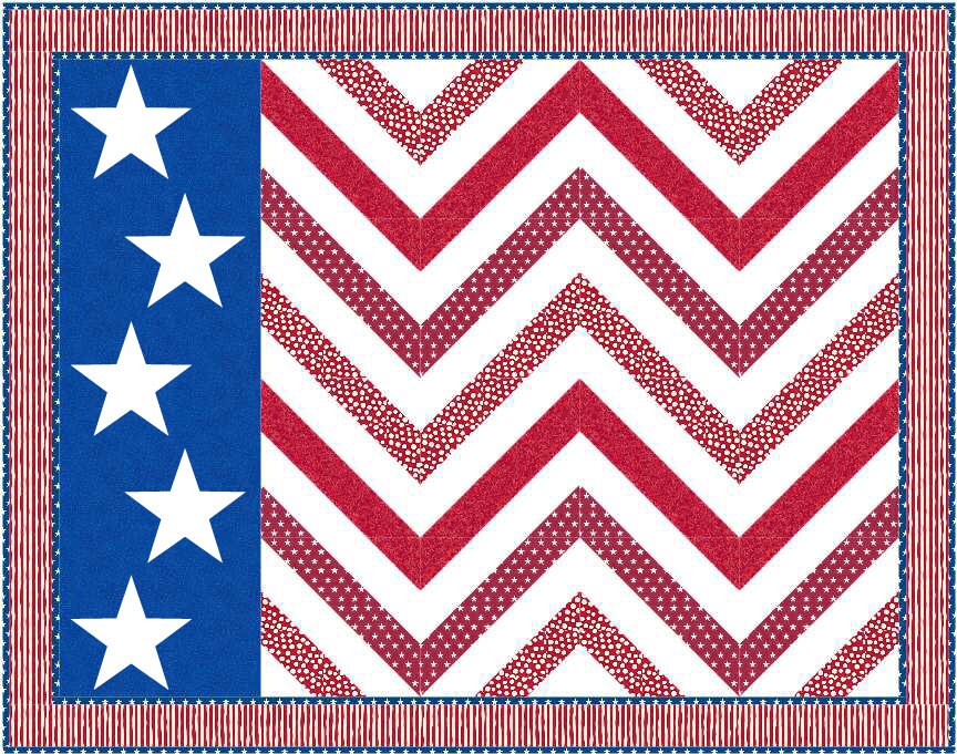 Stars and Stripes Waving Flag Quilt Pattern - INSTANT DOWNLOAD - Etsy