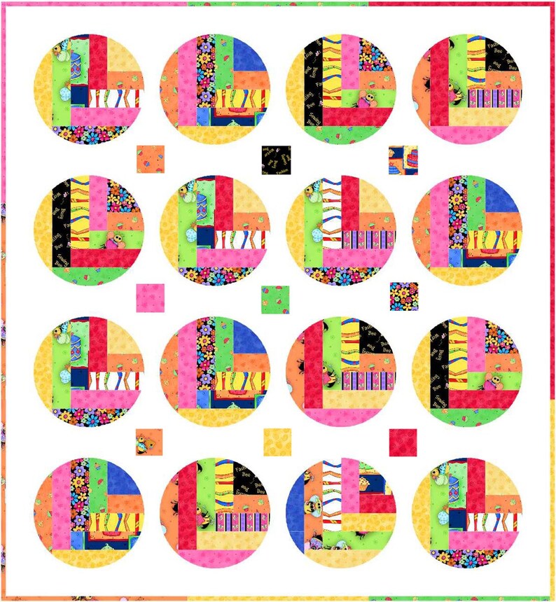 Round Log Cabin Scrap Quilt Pattern, Circle Blocks, Applique Blocks ...