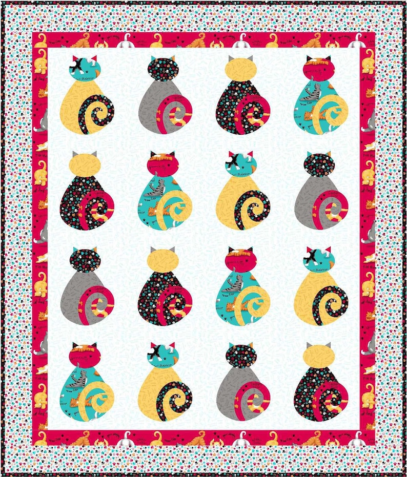 Kitty Cat Gallery Appliqué Quilt Pattern - INSTANT DOWNLOAD - Etsy