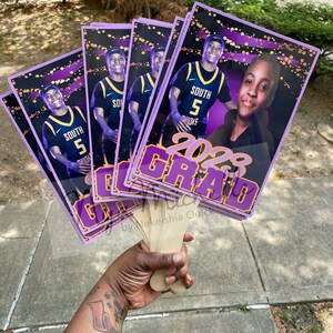 Graduation Hand Fans - 2023-2024 Grads - Custom Grad Fans - High School ...