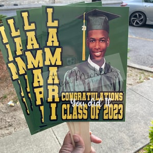 Graduation Hand Fans - 2023-2024 Grads - Custom Grad Fans - High School ...