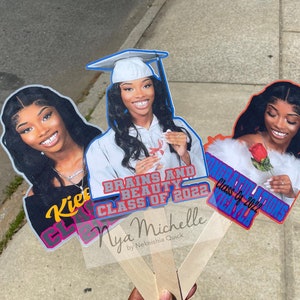 Graduation Hand Fans - 2023-2024 Grads - Custom Grad Fans - High School ...