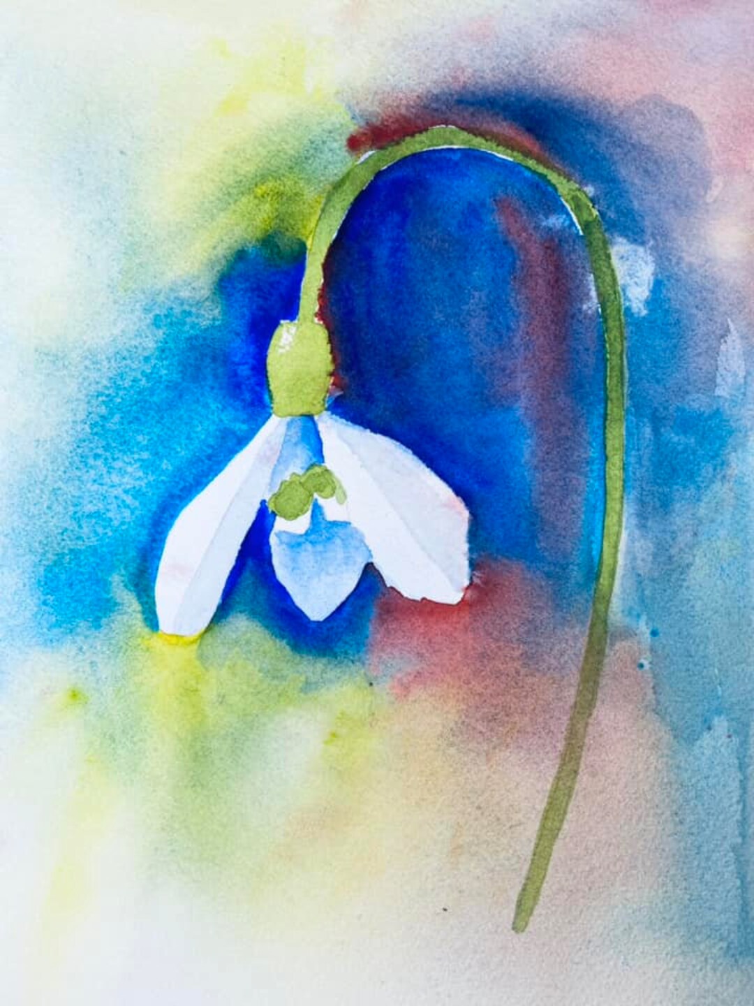 Watercolor Painting of Snowdrop on Arches Cold Press Paper 9 X 12. - Etsy