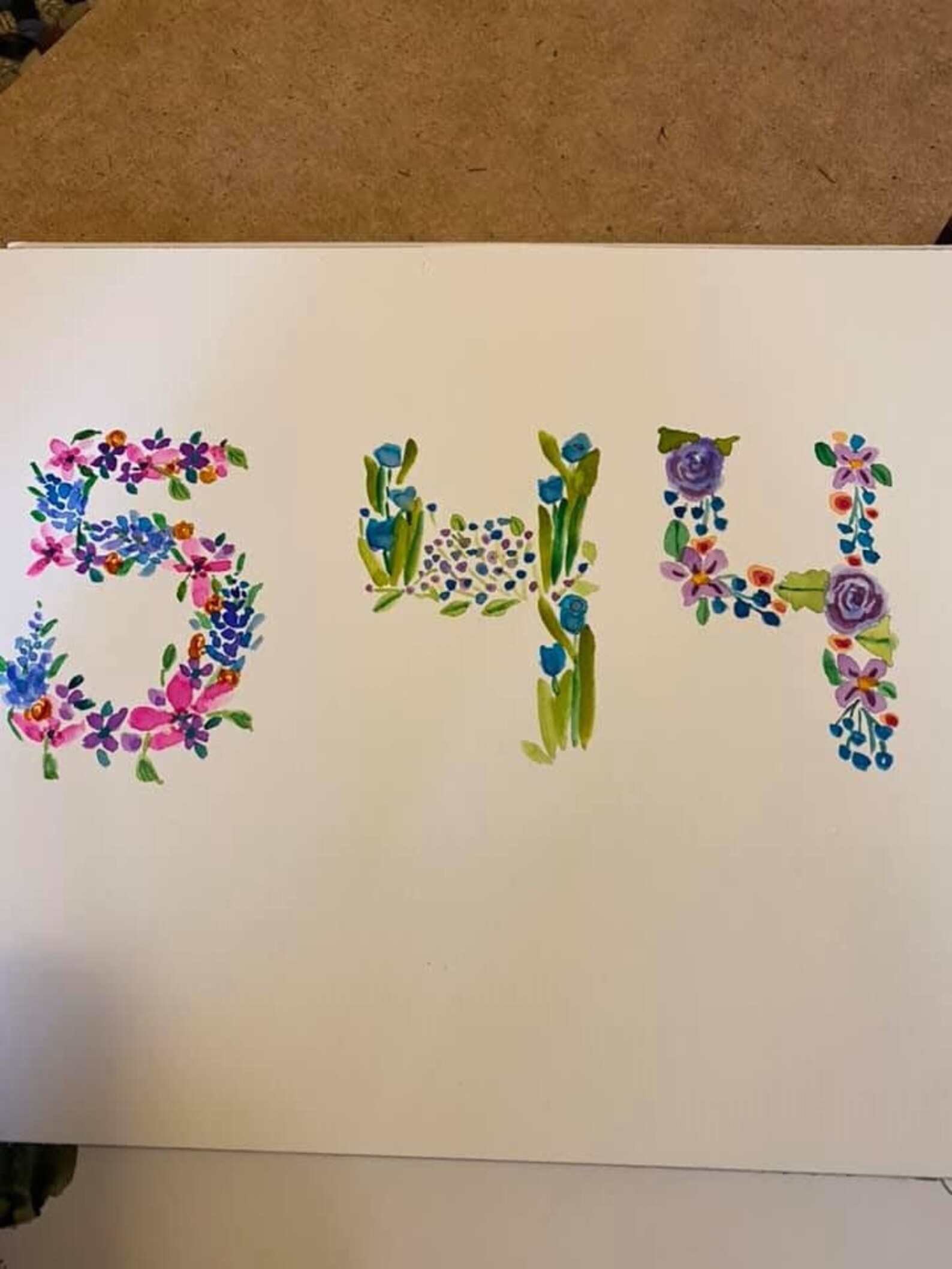 Watercolor Floral Number House Numbers Painted in Watercolors. - Etsy