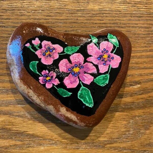 Painted Heart Rock - Etsy