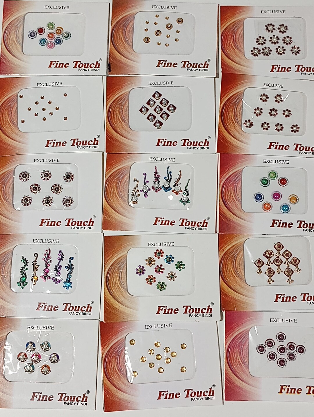 Pack of 15 Fine Touch Cards Assorted Multicolor Small Medium Large ...