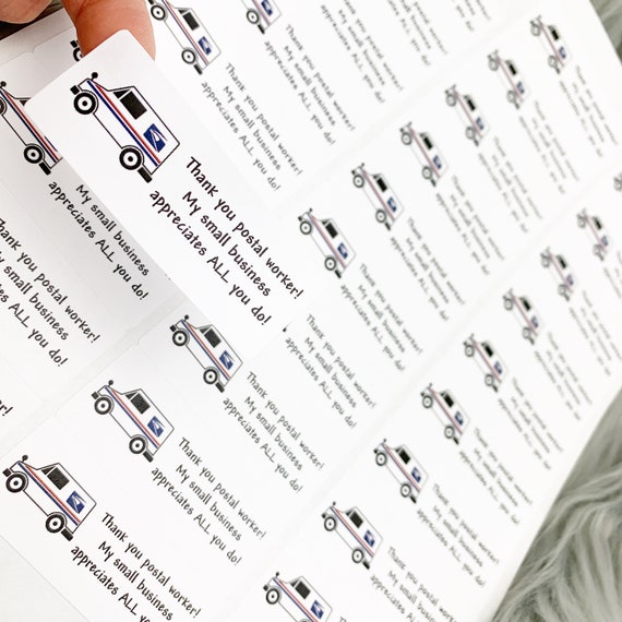 Thank You Postal Worker Sticker Label Shipping Supply - Etsy