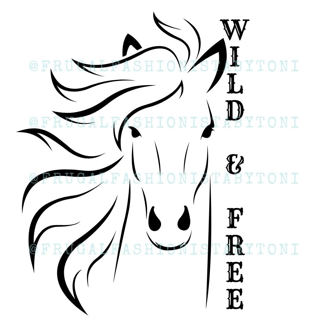 Wild and Free Horse Silhouette JPG, PNG and SVG - Etsy