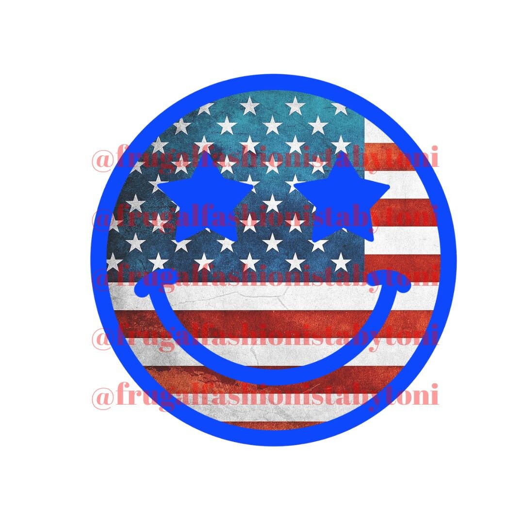 Retro American Flag Smiley Face PNG SVG JPG (digital Download) - Etsy