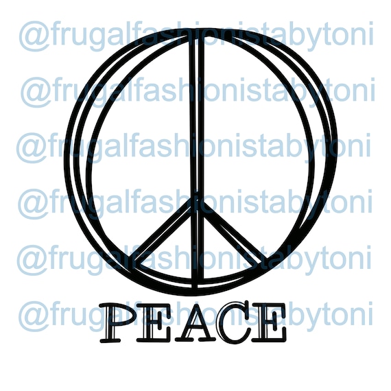 Hand Drawn Peace Sign Digital File JPG PNG SVG | Etsy
