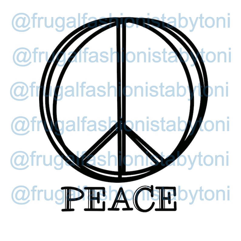 Hand Drawn Peace Sign Digital File JPG, PNG SVG - Etsy
