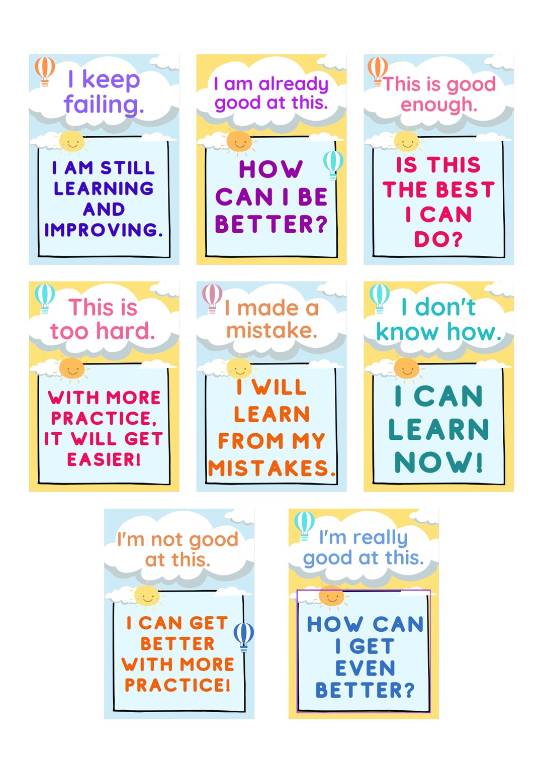 Growth Mindset Posters - Etsy
