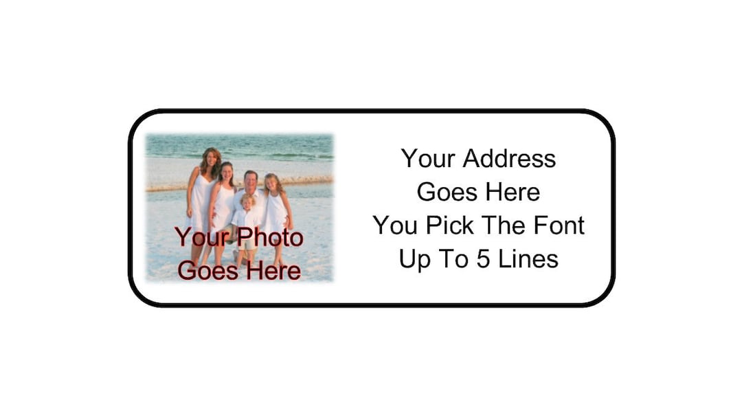 30 Custom Personalized YOUR FAMILY PHOTO Graphic Return Address Mailing ...