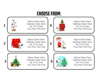 Snoopy Christmas Sticker Labels - Etsy