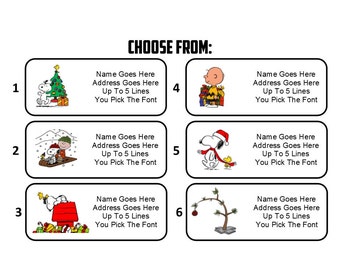 Snoopy Christmas Sticker Labels - Etsy