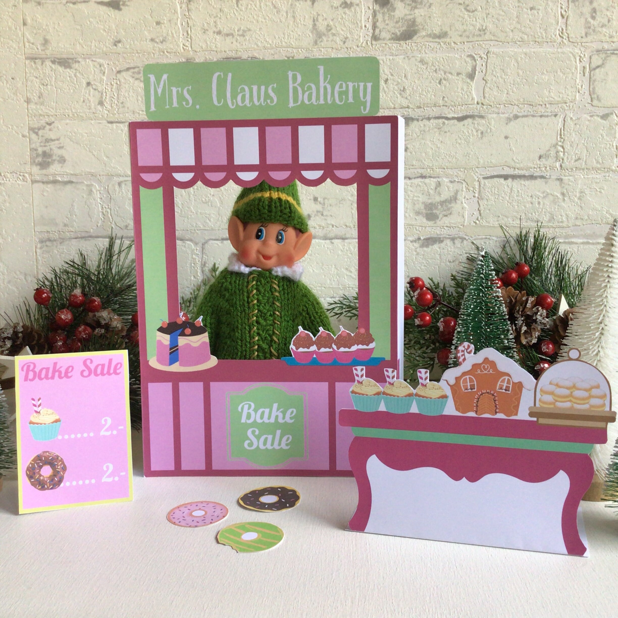 Elf Printable Mrs. Claus Bakery Digital Download, Bake Sale. DIY Elf ...