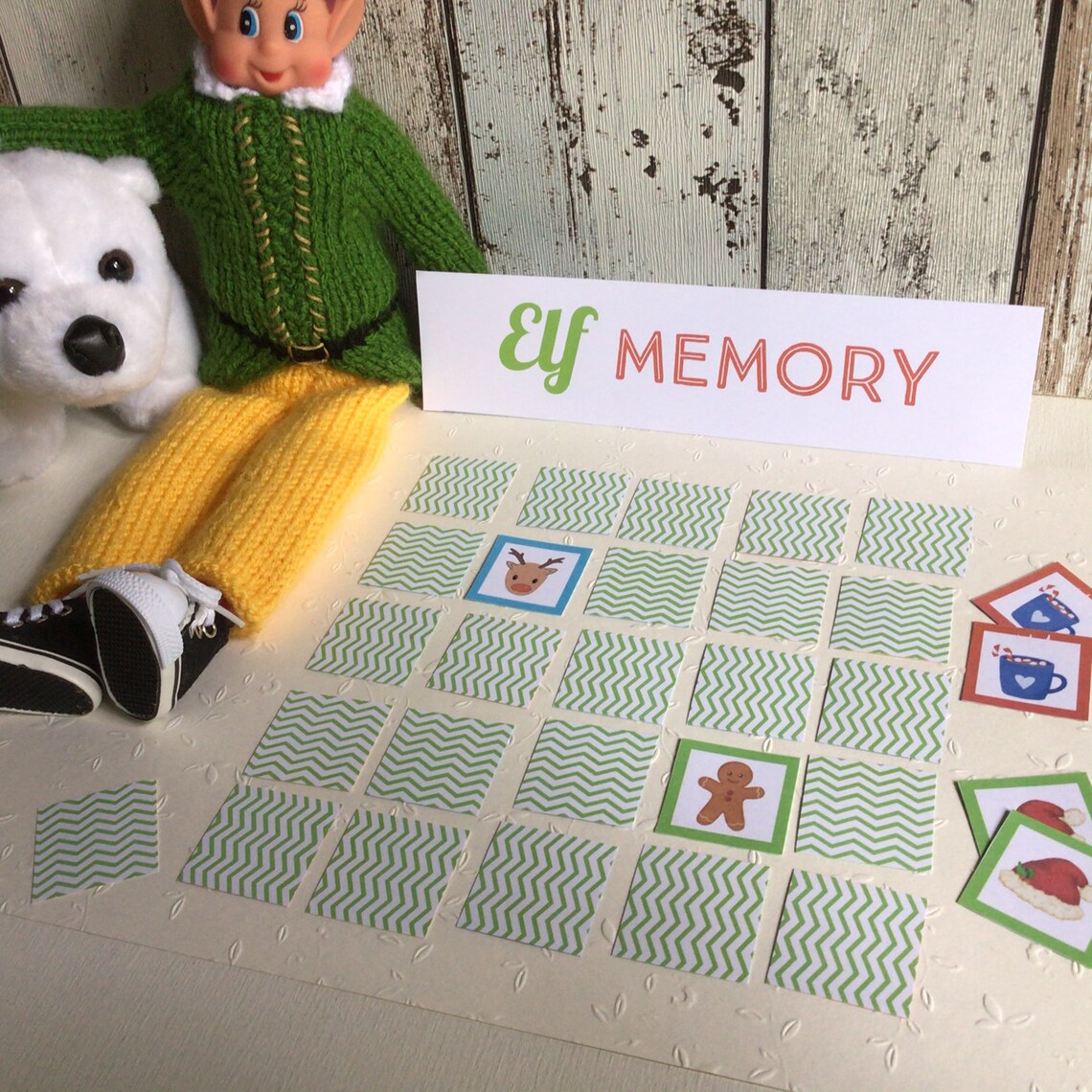 Elf MEMORY Matching Game Printable Digital Download. Elf - Etsy
