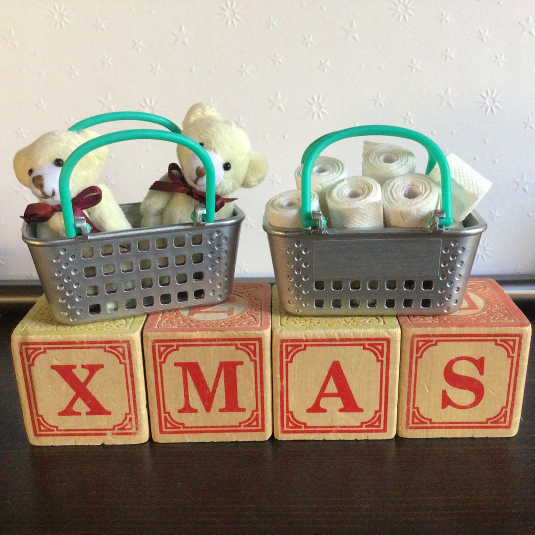 Elf Sized Shopping Basket for Magic Christmas Elf Dolls, Shelf Sitter ...