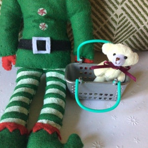 Elf Sized Shopping Basket for Magic Christmas Elf Dolls, Shelf Sitter ...