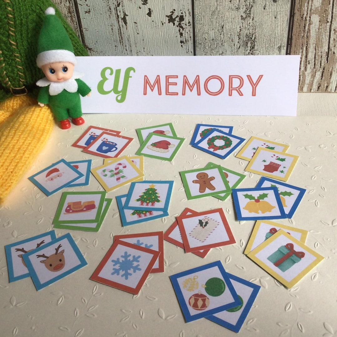 Elf MEMORY Matching Game Printable Digital Download. Elf Kits ...