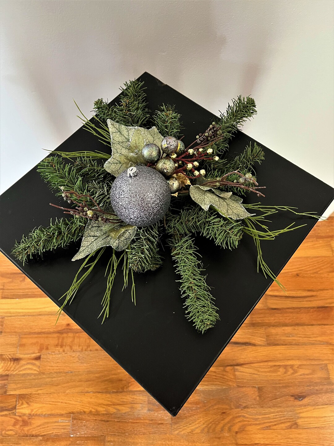 Blue Snowflake Christmas Faux Floral Arrangement/holiday Centerpiece ...