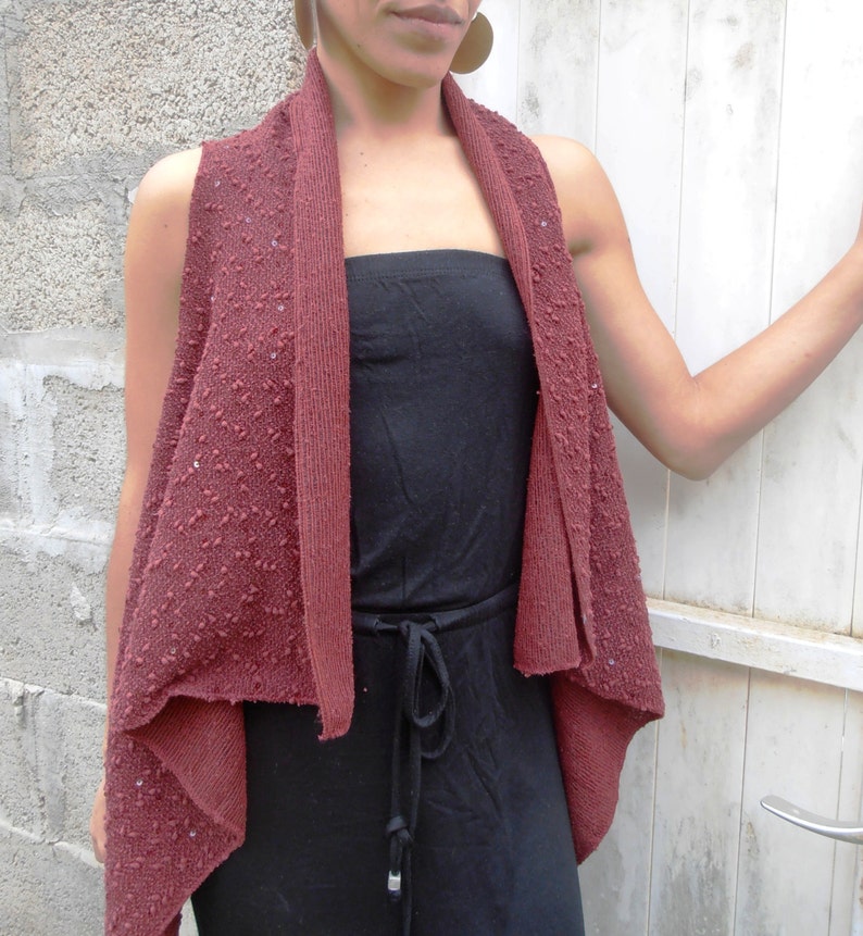 SALE Red Top Sleeveless Top Wool Top Womens Vest Ethnic Clothes ...