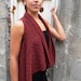 SALE Red Top Sleeveless Top Wool Top Womens Vest Ethnic Clothes ...
