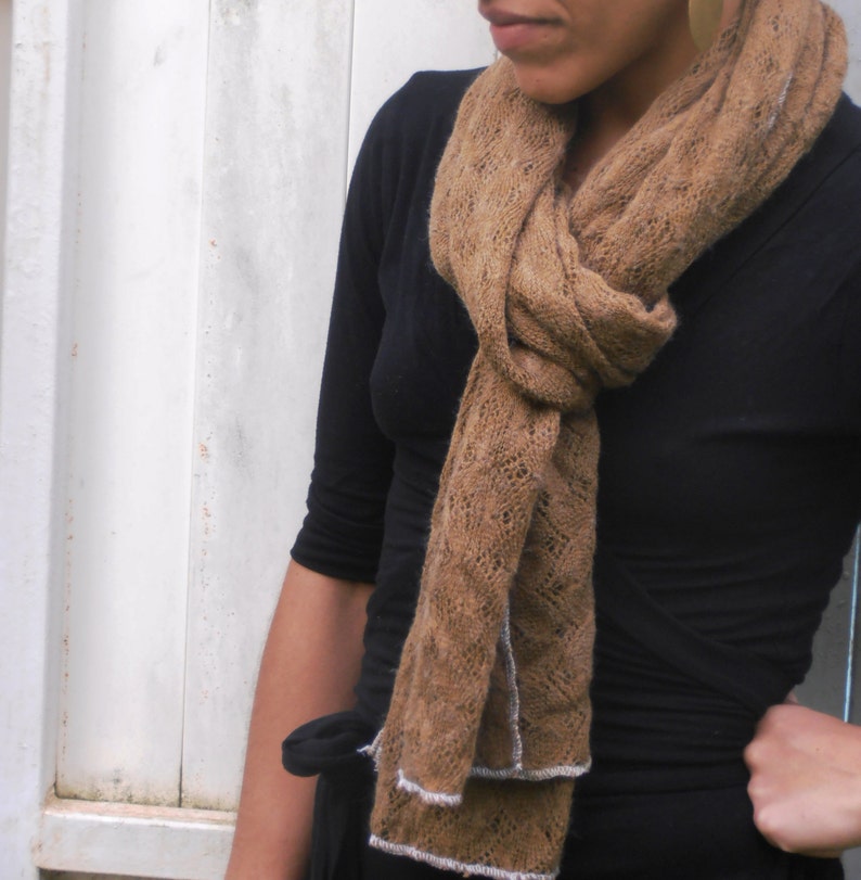 Lace Scarf Brown Scarf Wool Scarf Winter Scarf Women - Etsy Israel