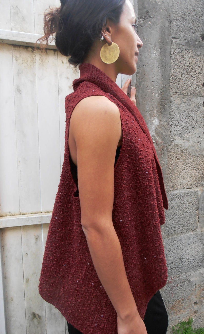 SALE Red Top Sleeveless Top Wool Top Womens Vest Ethnic Clothes ...