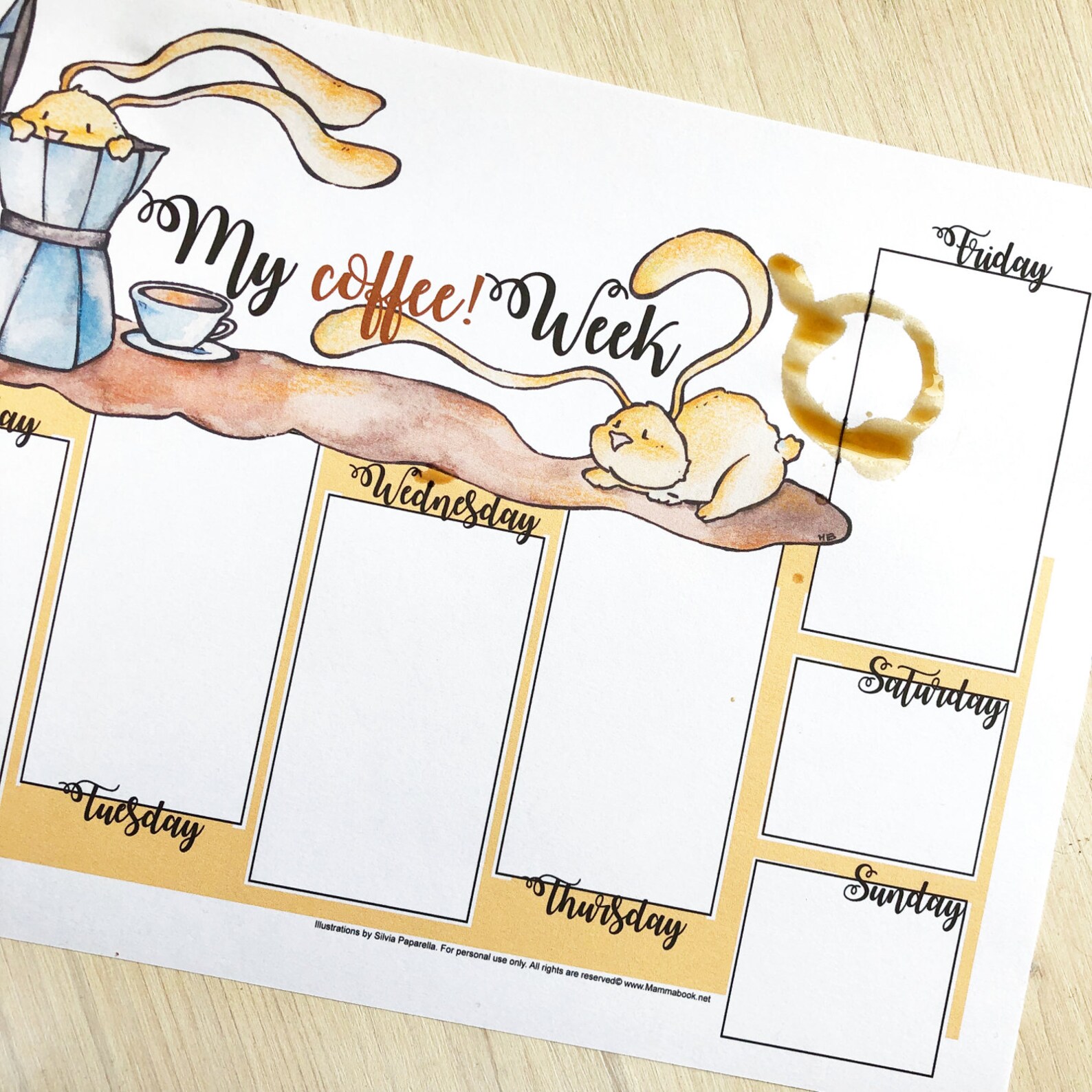 Coffee Weekly Planner INSTANT DOWNLOAD. for Teachers - Etsy
