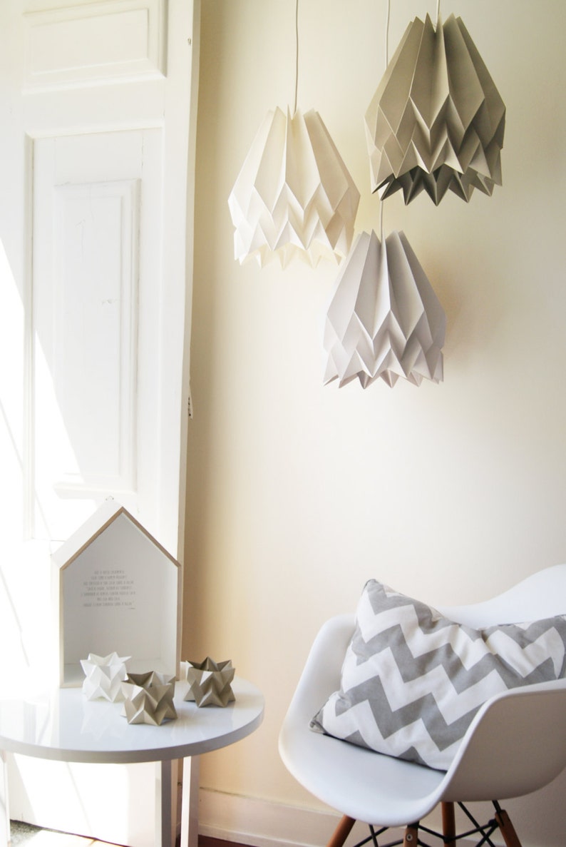 Origami Lamp Kids Room Lamp Plain Light Grey Origami - Etsy